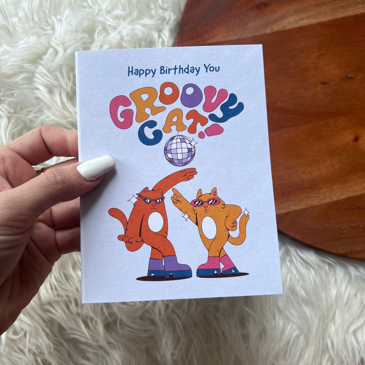 "Happy birthday you groovy cat" birthday card – Big Moods