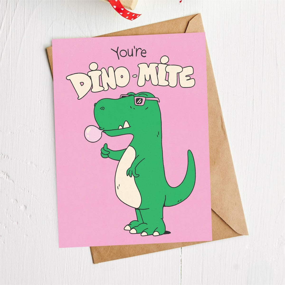 "You're dino-mite" Dinosaur Valentine's Day Card – Big Moods