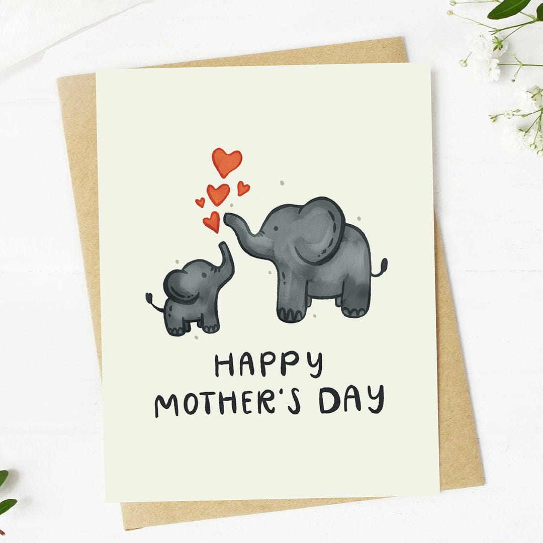 "Happy Mother's Day" Adorable Mom & Baby Elephant Card – Big Moods