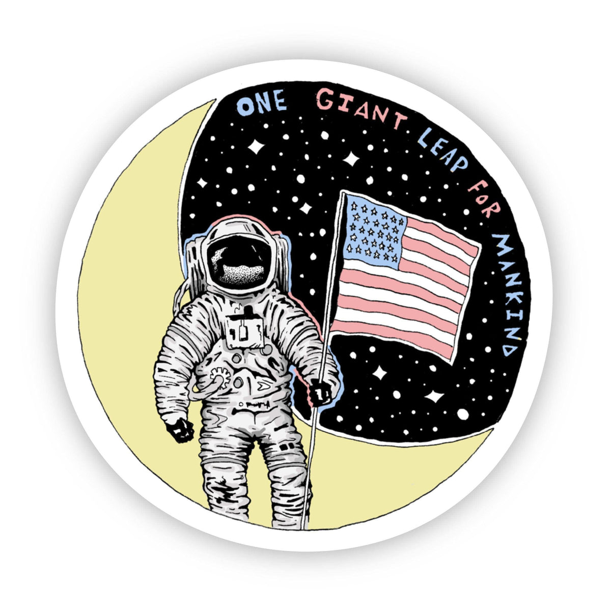 One Giant Leap for Mankind Outer Space Sticker – Big Moods