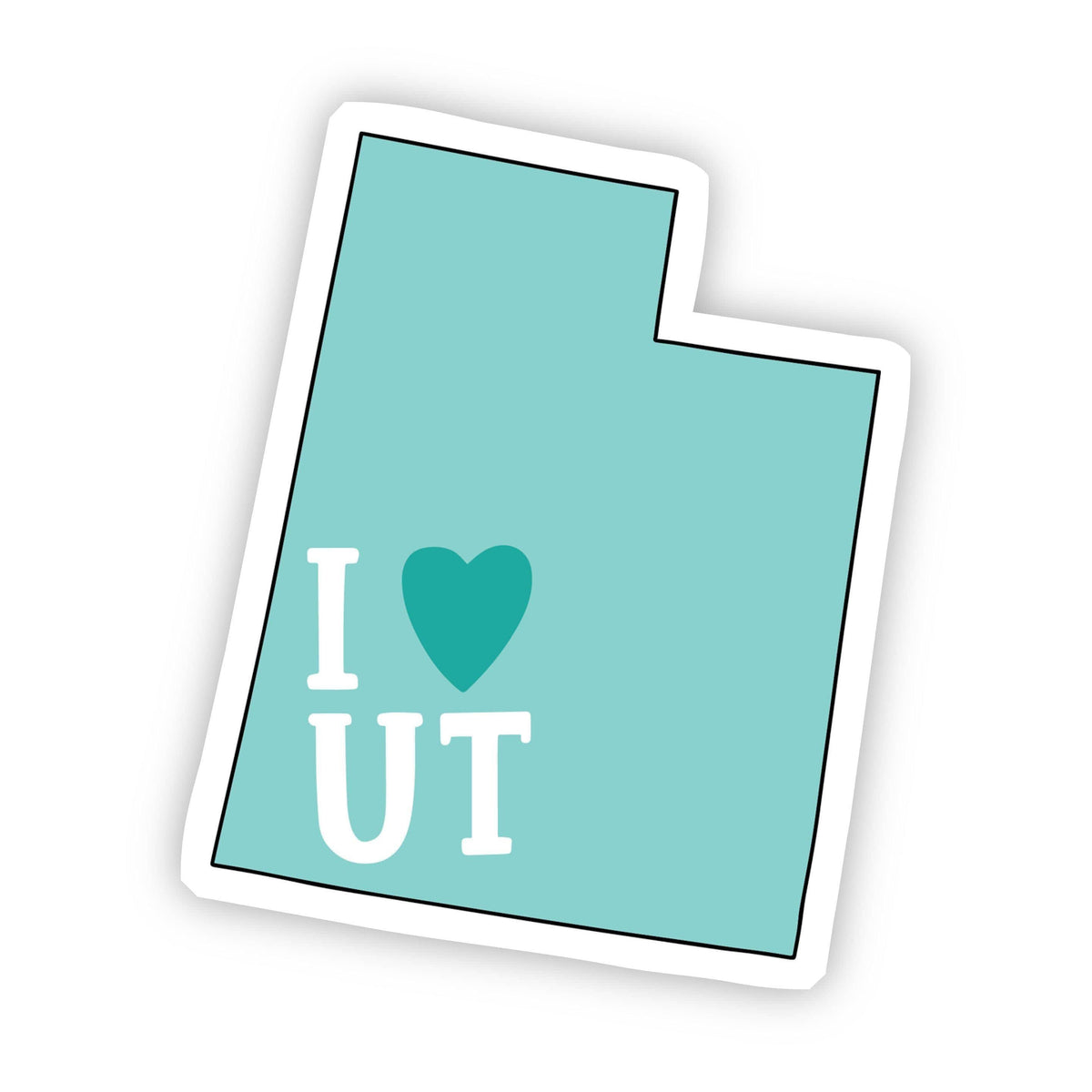 I Love Utah Teal Sticker – Big Moods