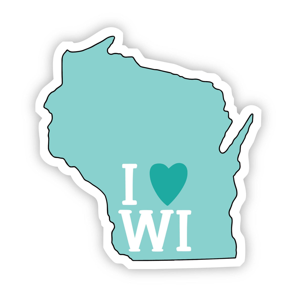 I Love Wisconsin Teal Sticker – Big Moods