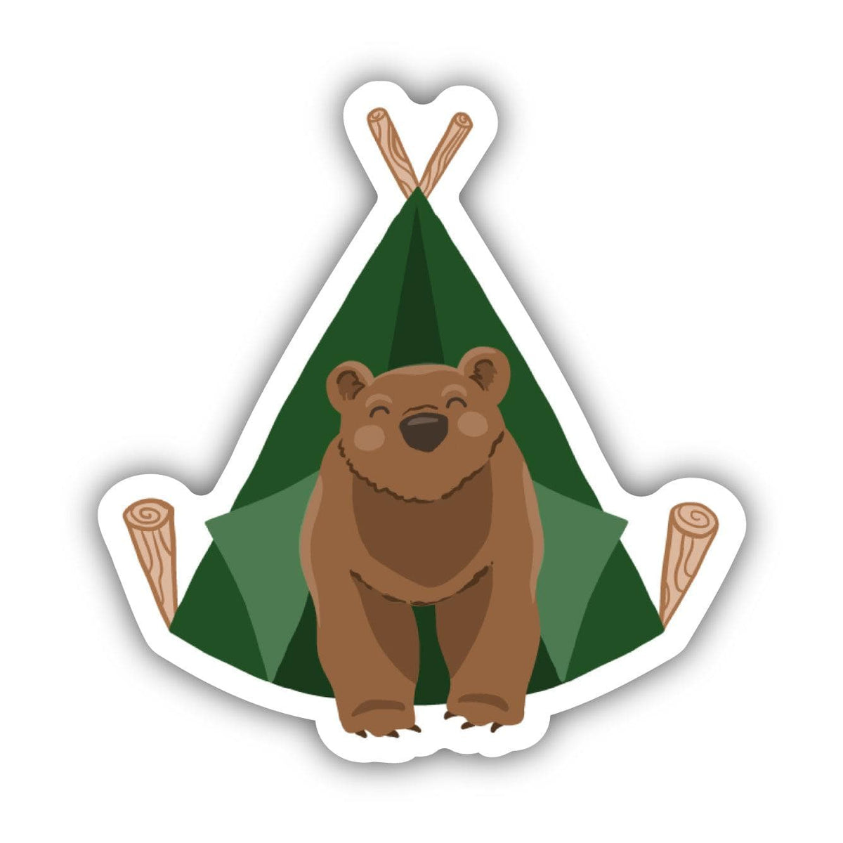 Camping Bear Sticker – Big Moods