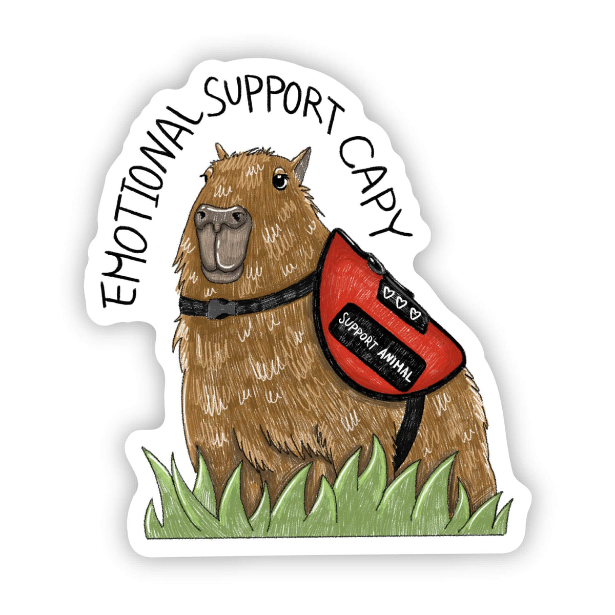 "Emotional Support Capy" Capybara sticker – Big Moods