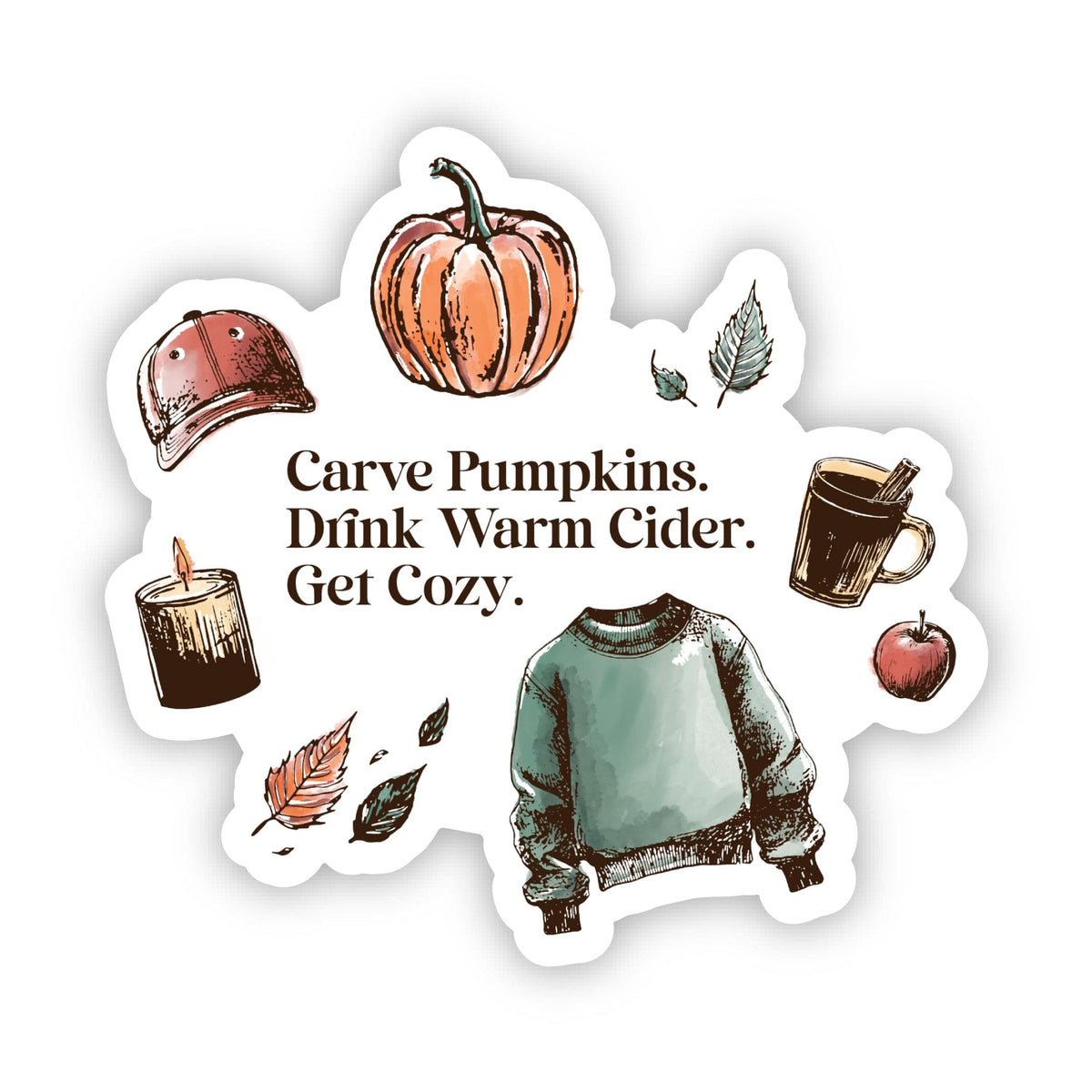 "Carve Pumpkins..." Quote Fall Icons Sticker – Big Moods