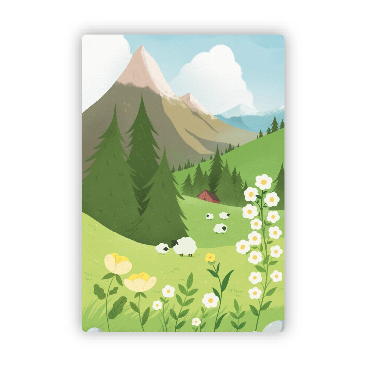 Floral Mountainscape Nature Sticker – Big Moods