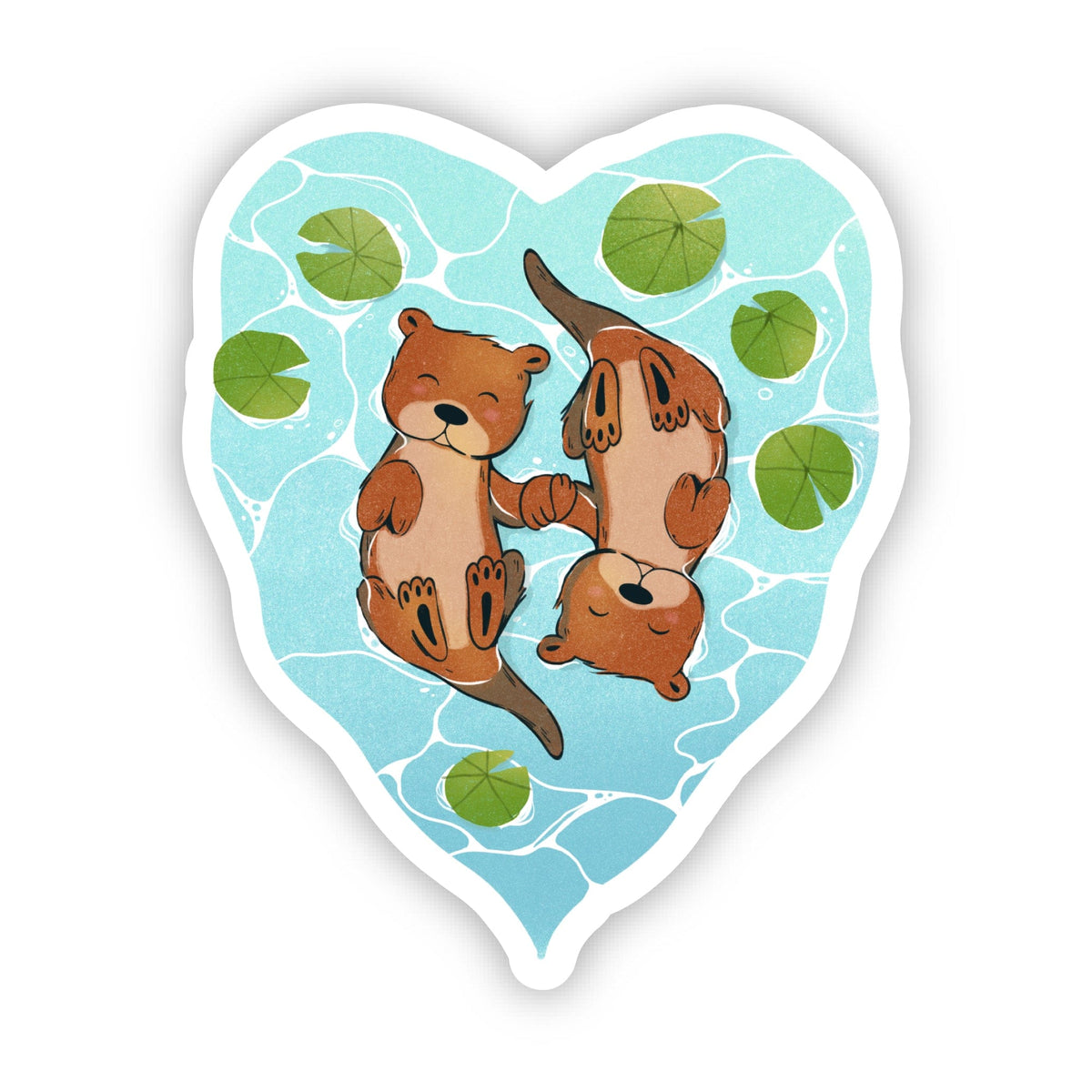 Holding Hands Otter Heart Sticker – Big Moods