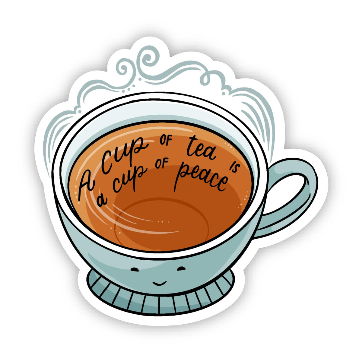 "A cup of tea is a cup of peace" Zen Tea Sticker – Big Moods