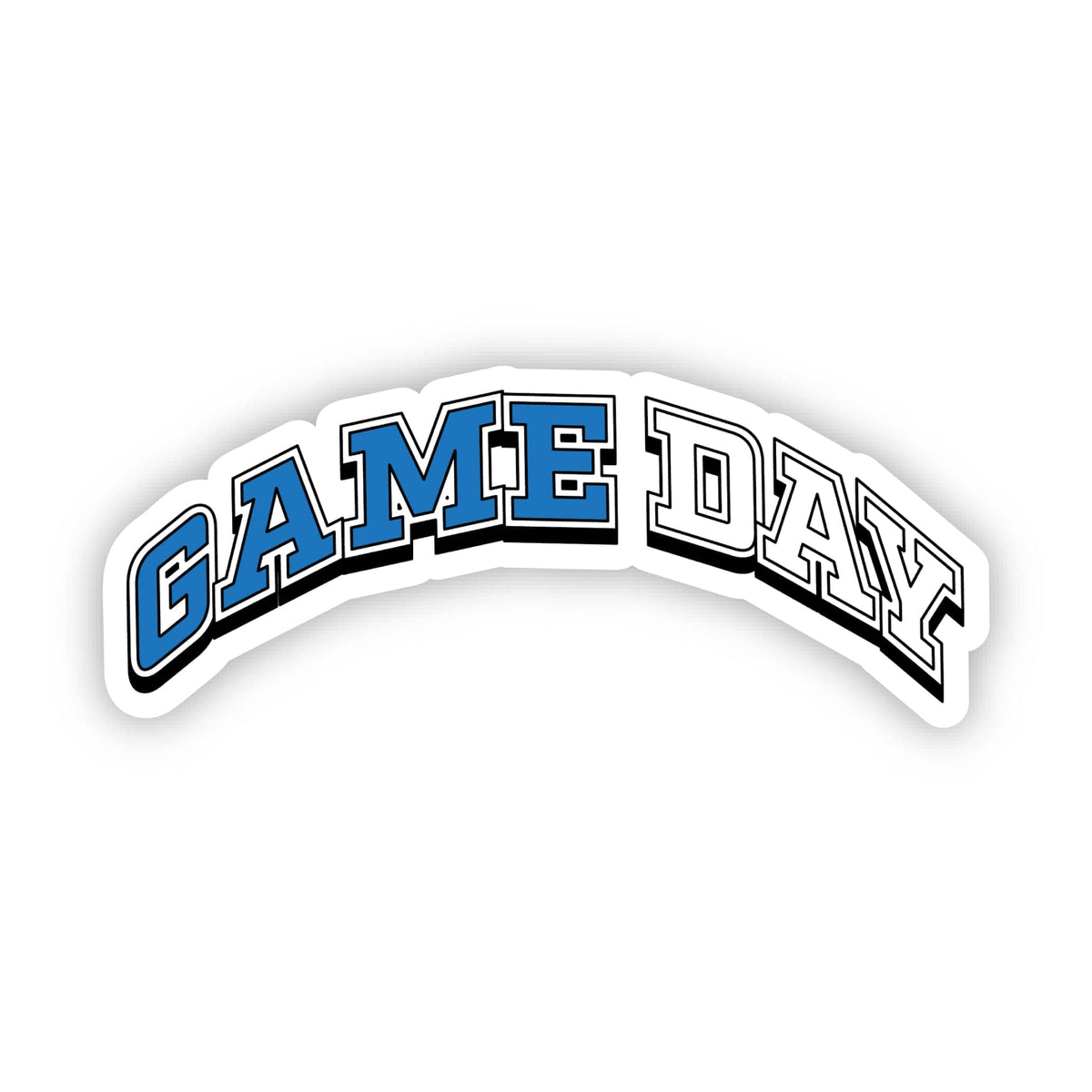 Game Day Blue White Sports Curved Text Sticker – Big Moods