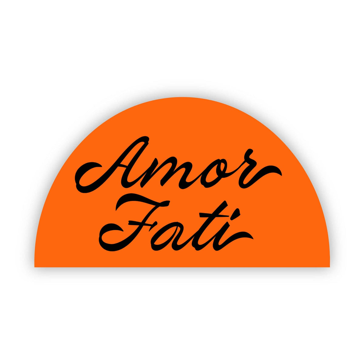 Amor Fati Philosophy Orange Cursive Text Sticker – Big Moods