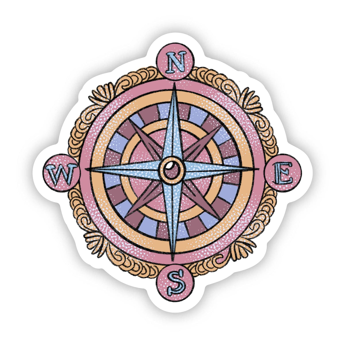 North South West East Compass Travel Sticker – Big Moods