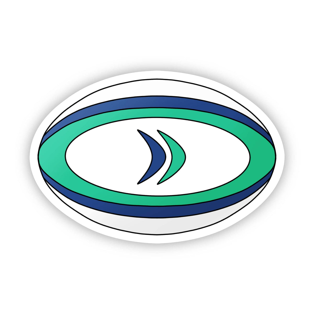 Green Rugby Ball Sticker – Big Moods