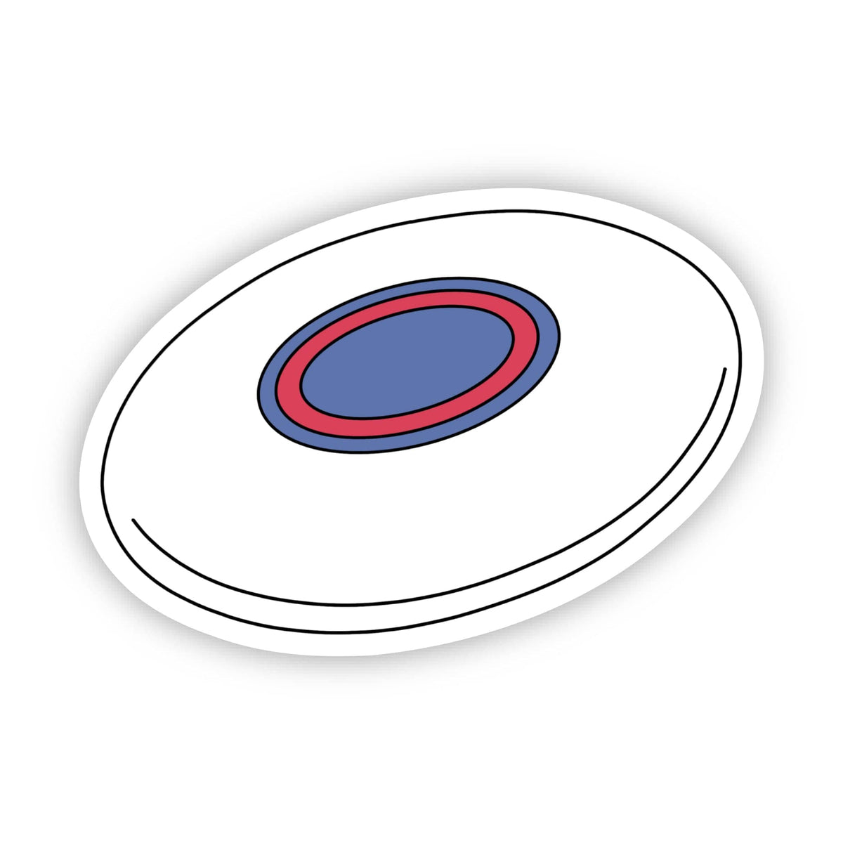 White Frisbee Sticker – Big Moods