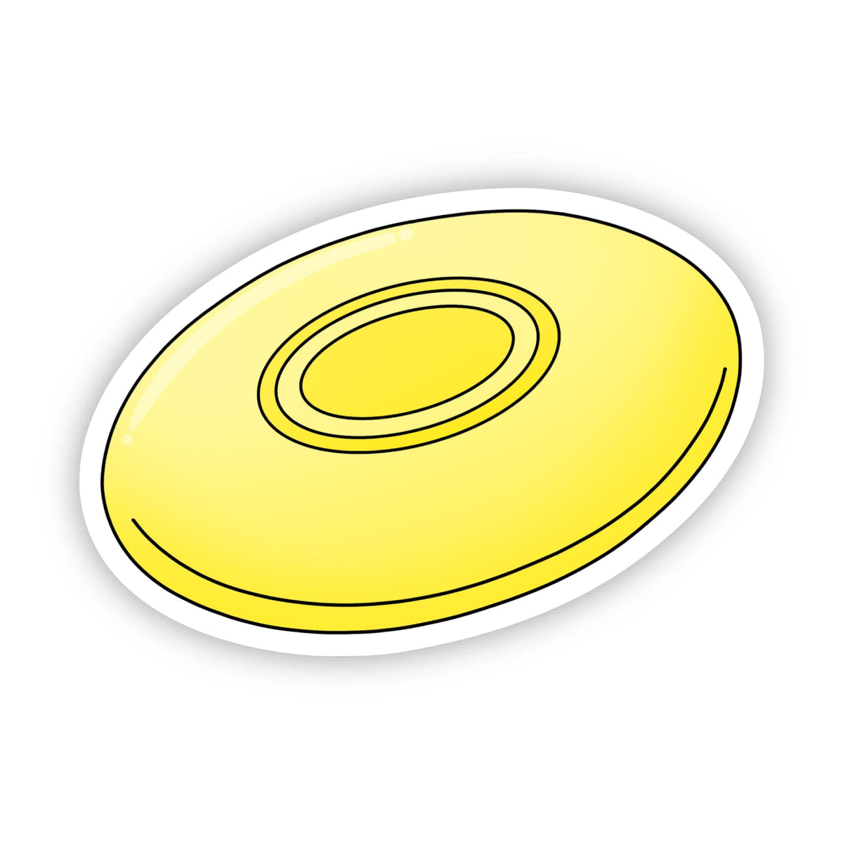 Yellow Frisbee Sticker – Big Moods
