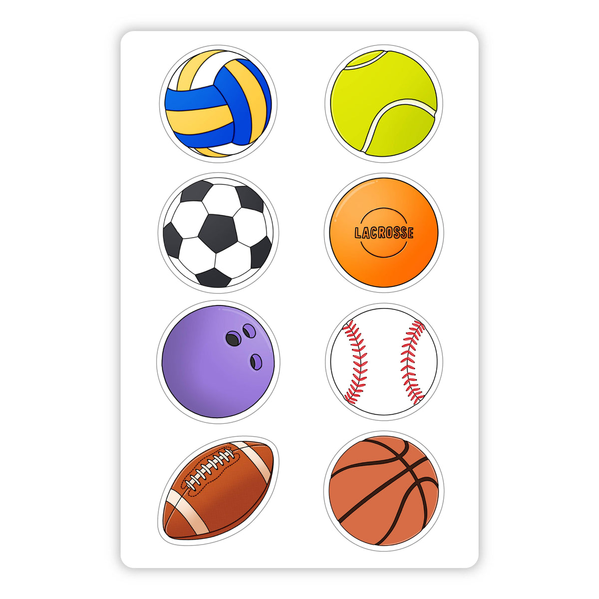 Sports Balls Football & More Mini Sticker Sheet – Big Moods