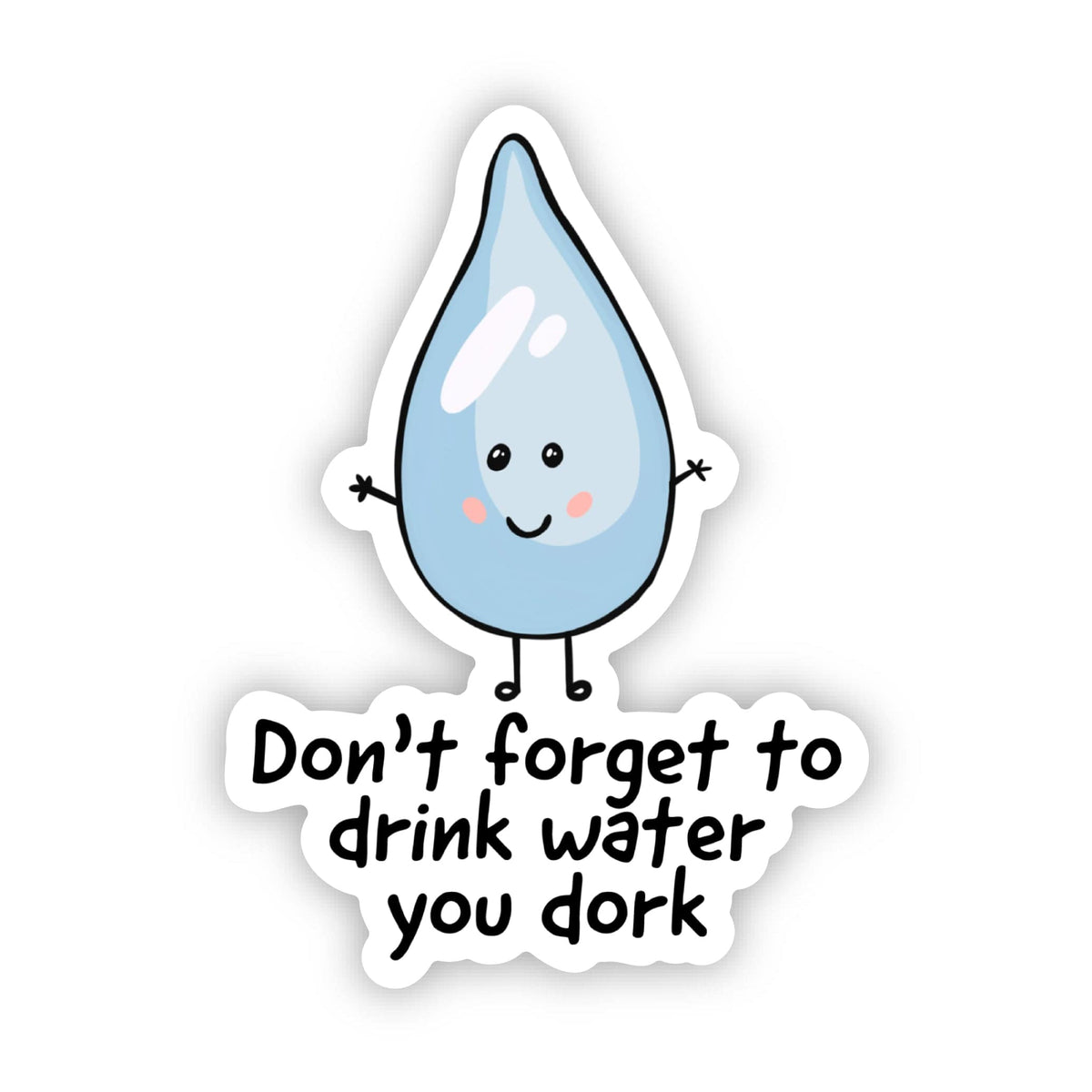 "Don't forget to drink water you dork" Hydrate Sticker – Big Moods