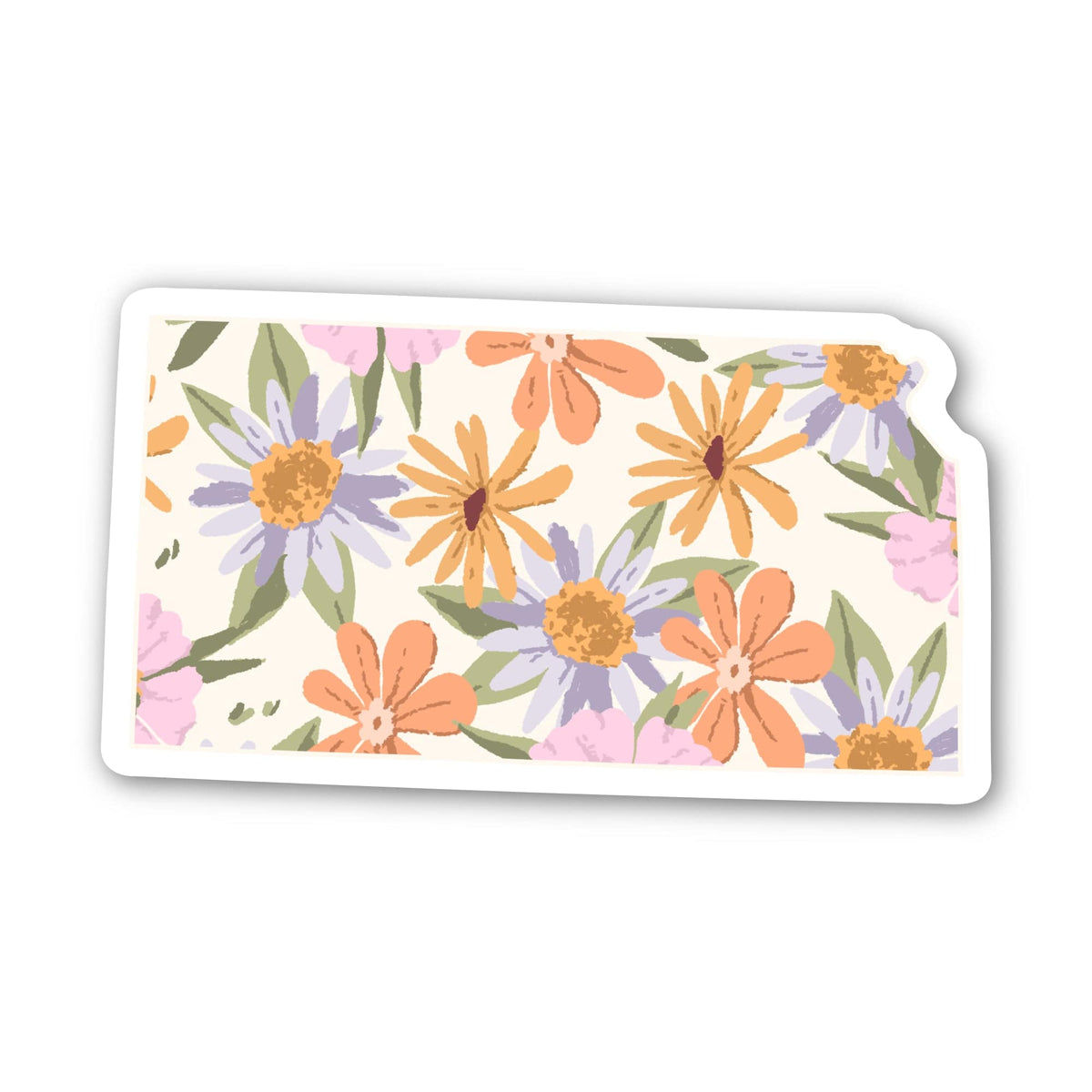 Kansas Floral Pattern Sticker – Big Moods