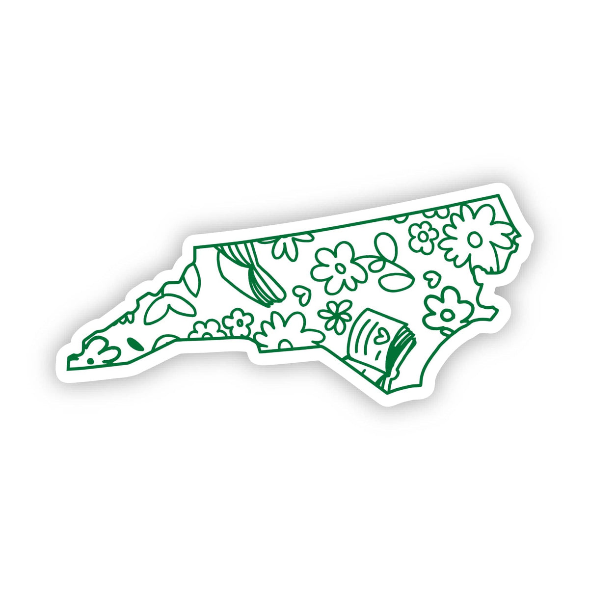North Carolina Bookish Pattern Sticker – Big Moods