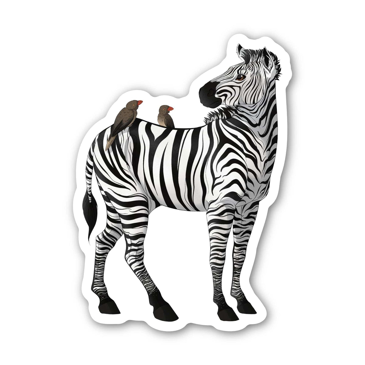 Zebra & Birds Sticker – Big Moods