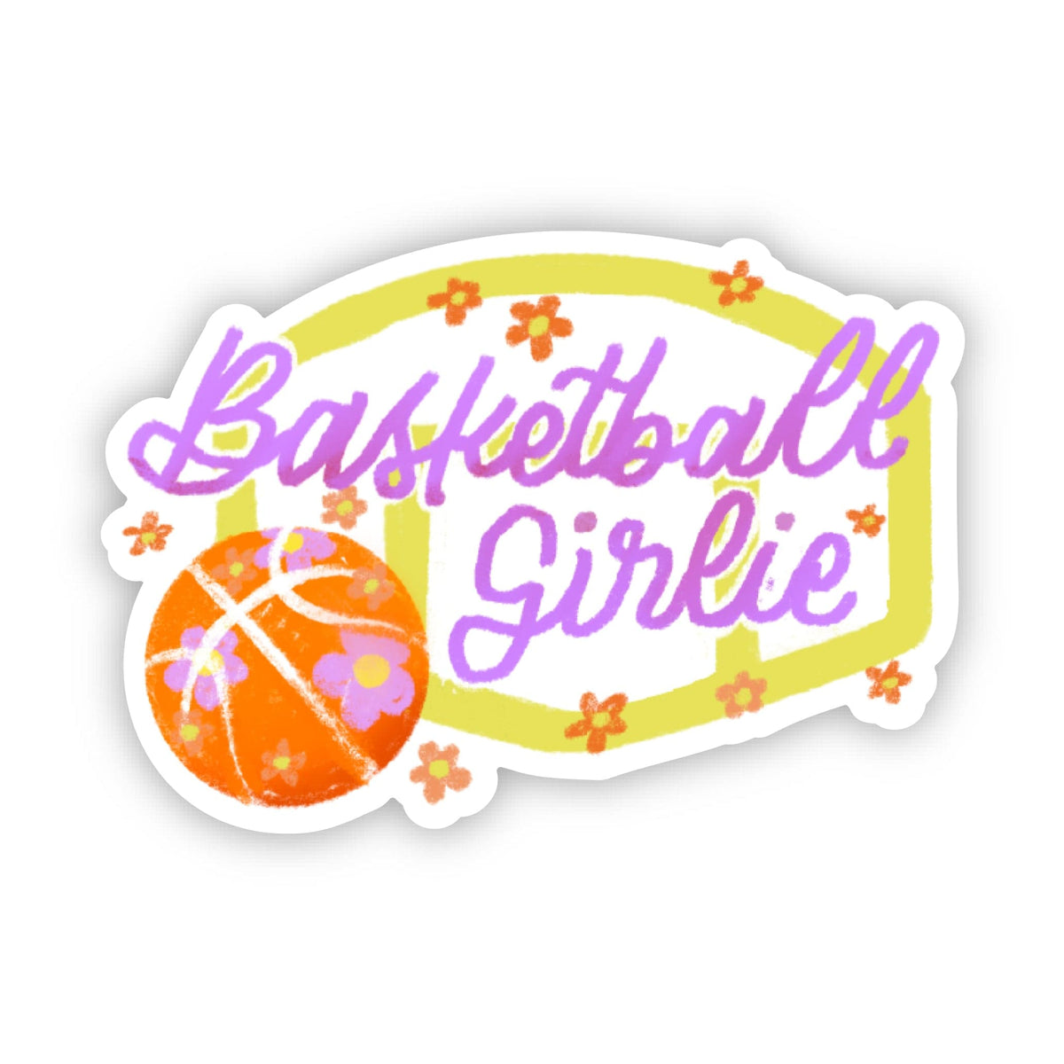 Basketball Girlie Cursive Game Day Sticker – Big Moods