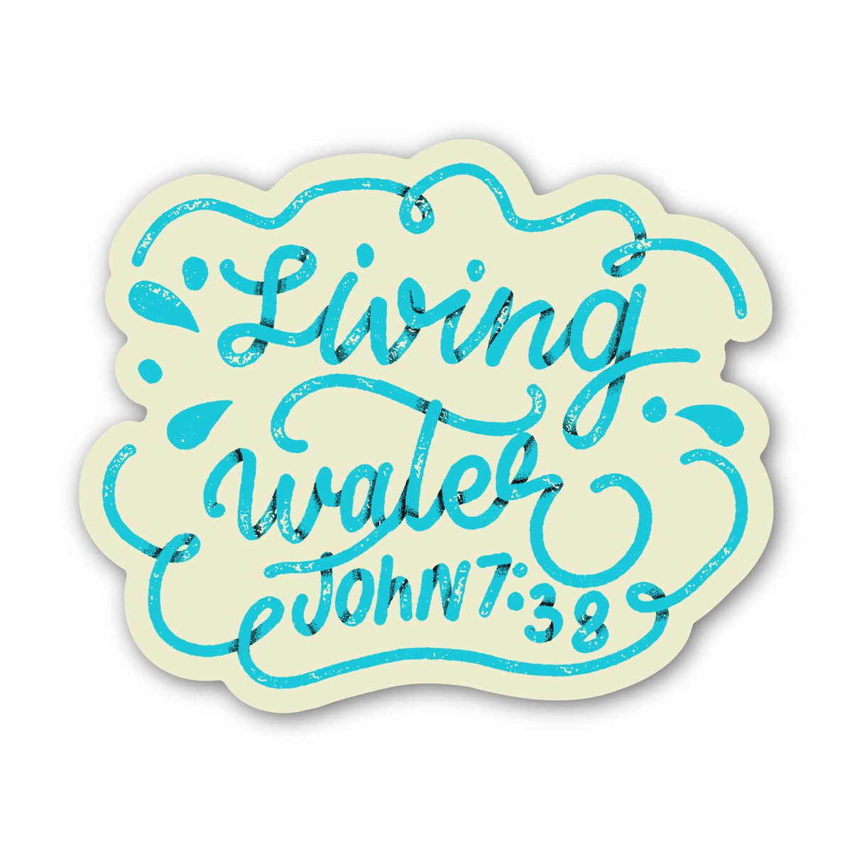 Living Water John 7:38 Faith Text Sticker – Big Moods