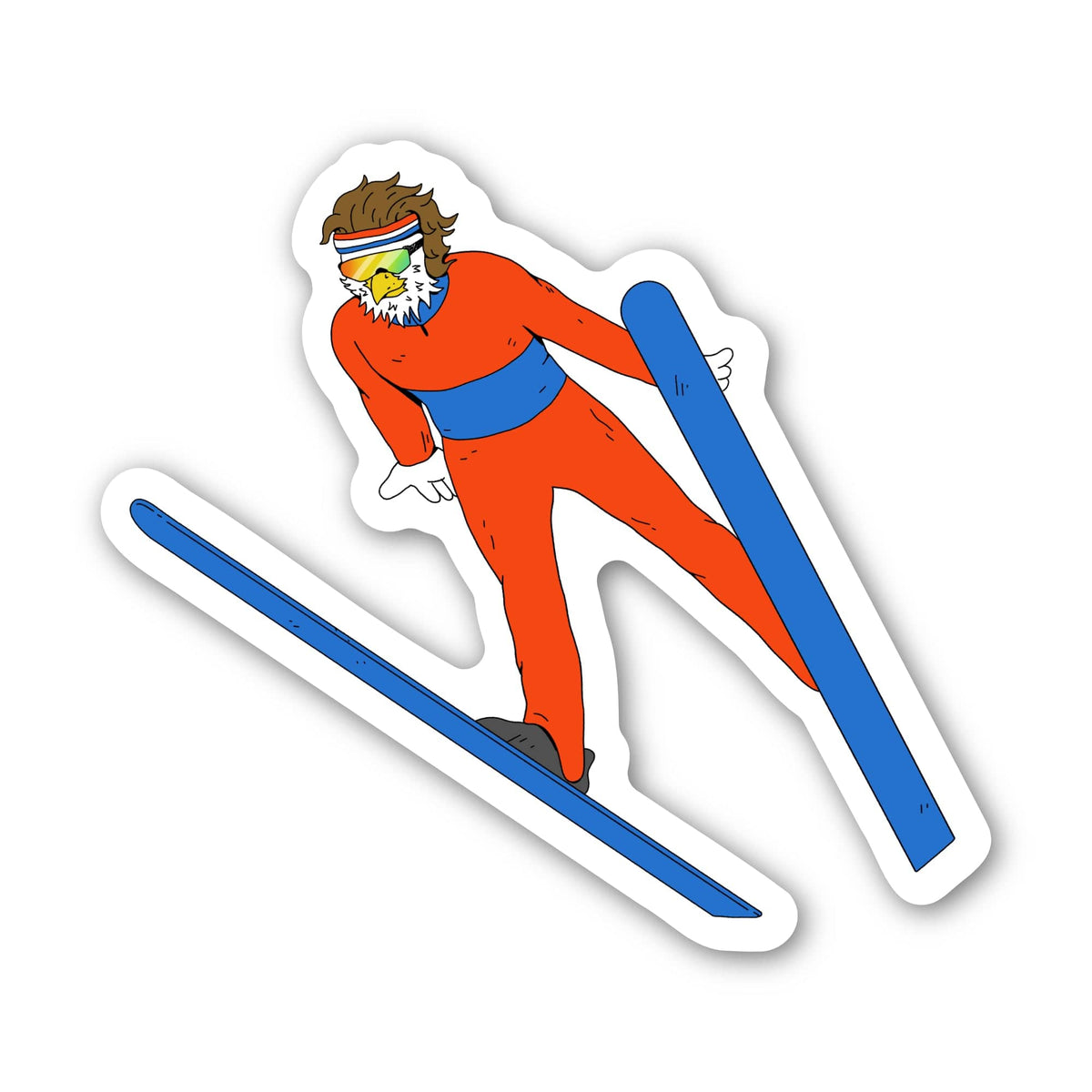 Ski Jumping Merica Eagle Sport Sticker – Big Moods