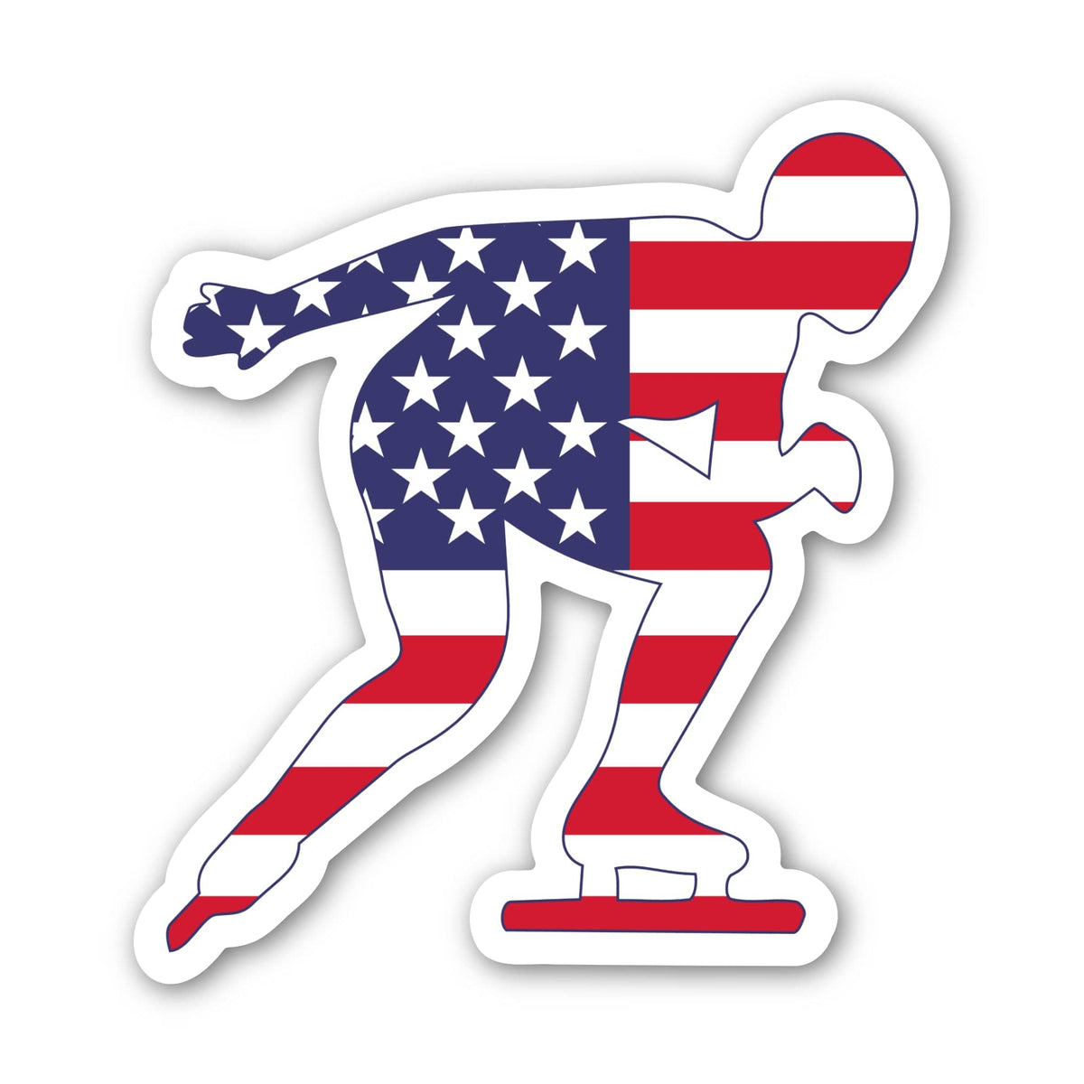 Speed Skating USA Flag Sport Sticker – Big Moods
