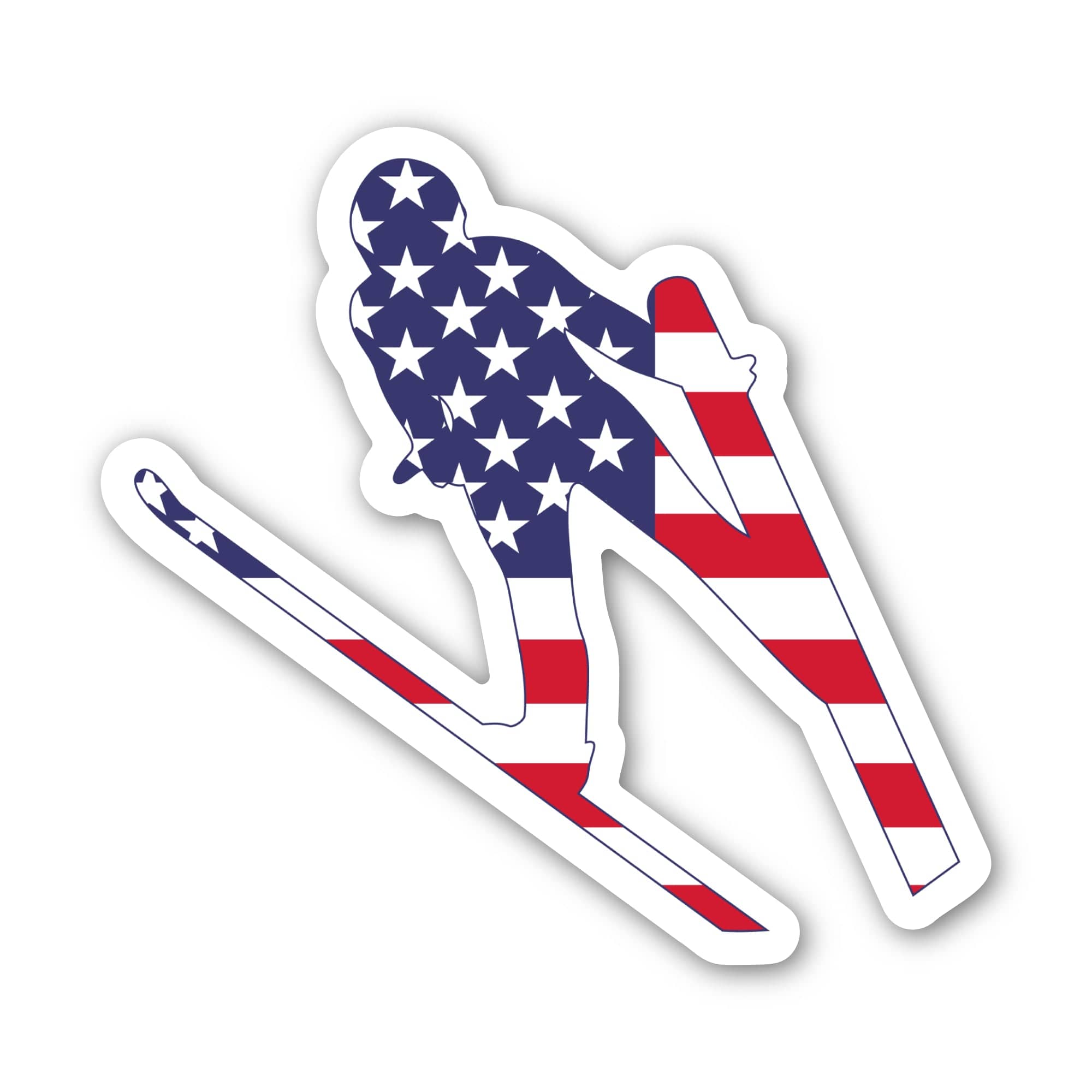Ski Jumping USA Flag Sport Sticker – Big Moods