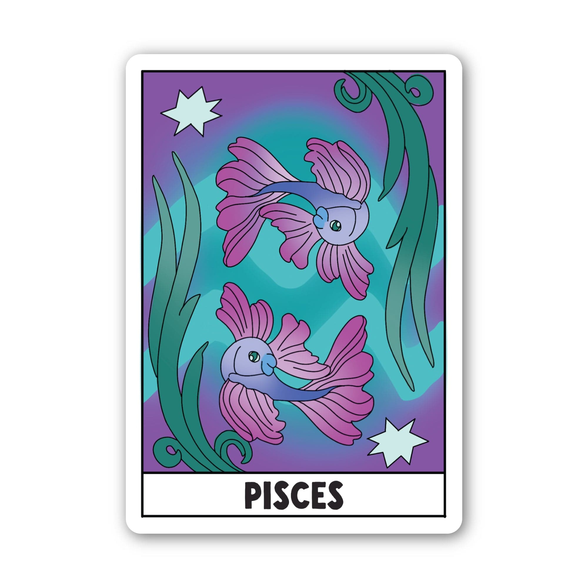 Pisces Zodiac Tarot Card Sticker – Big Moods