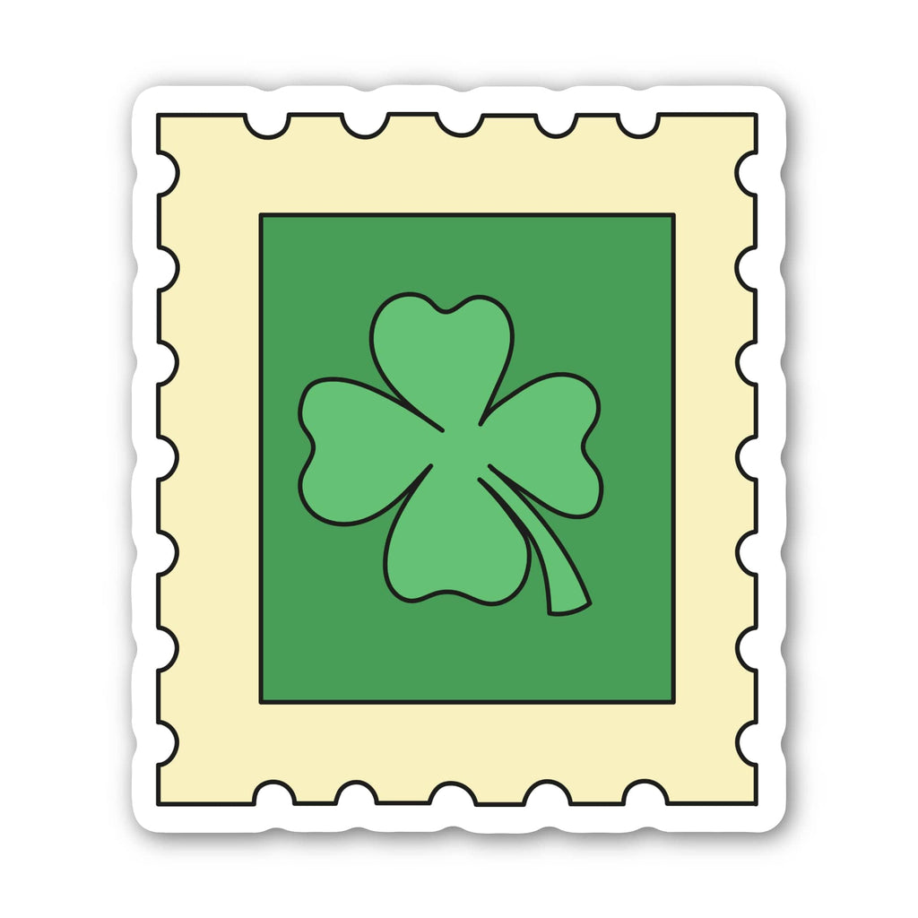 Four Leaf Clover Stamp Good Luck Charm Sticker – Big Moods