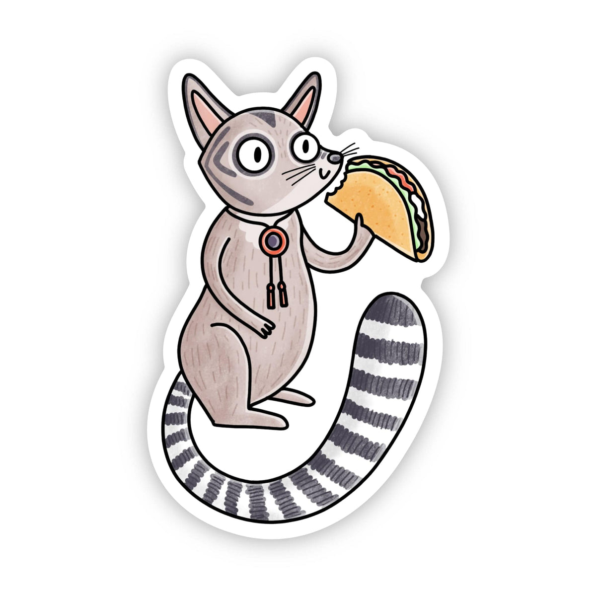 Ringtail Cat Eating Taco Arizona Sticker – Big Moods