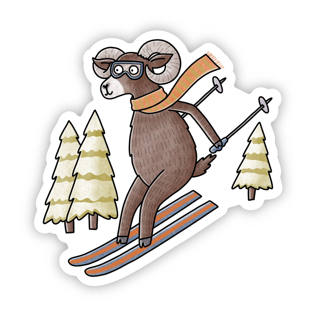 Rocky Mountain Sheep Skiing Colorado Sticker – Big Moods