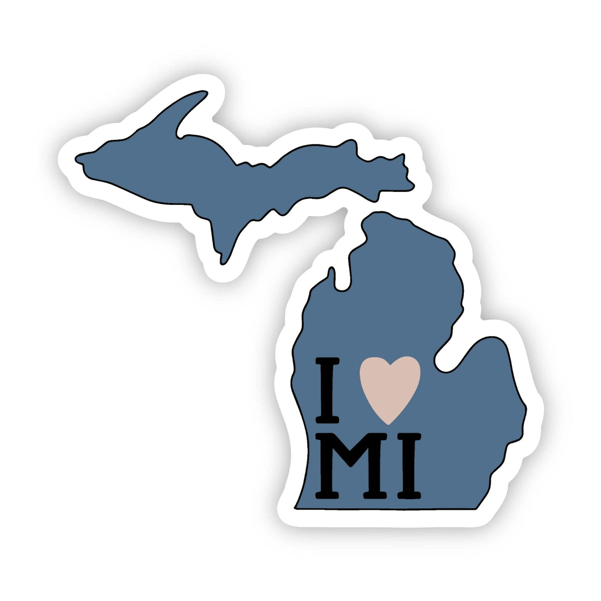 "I Love Michigan" Sticker – Big Moods