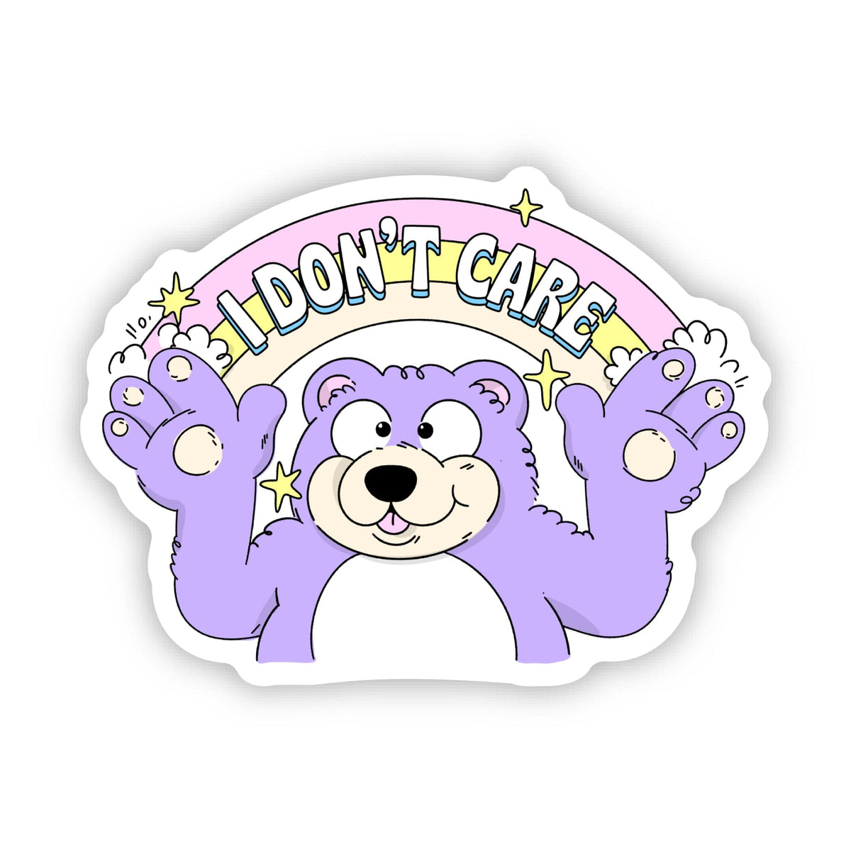 "I Don't Care" Rainbow Sticker – Big Moods