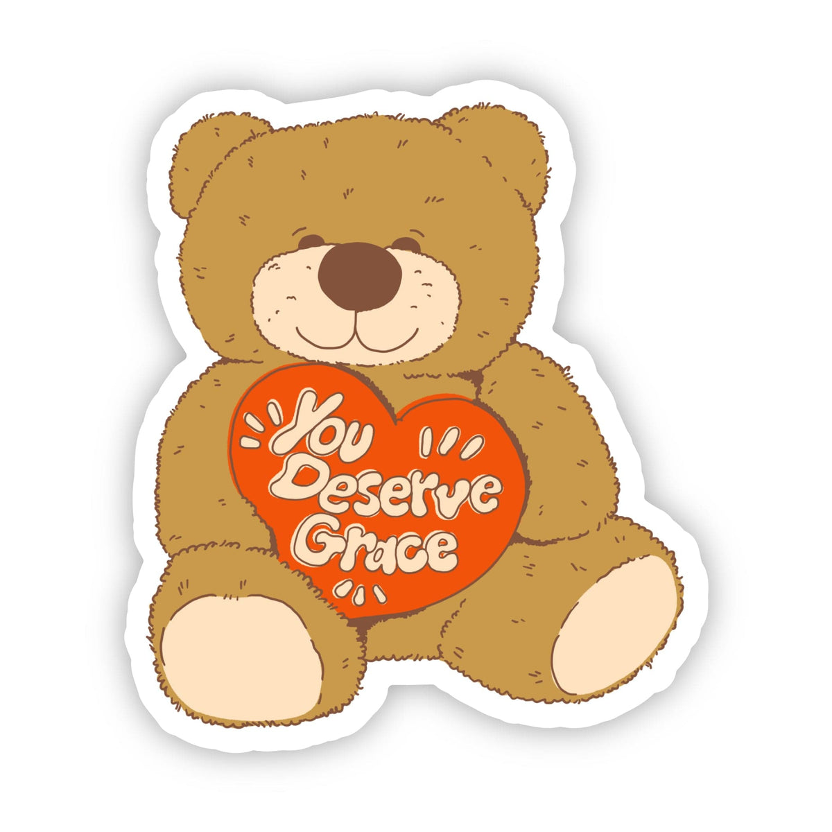 "You Deserve Grace" Bear Sticker – Big Moods