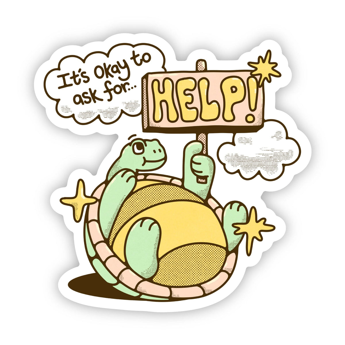 "It's okay to ask for help" turtle sticker – Big Moods