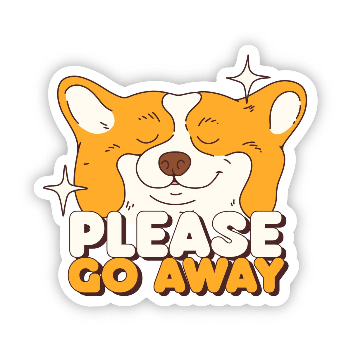"Please go away" sticker – Big Moods