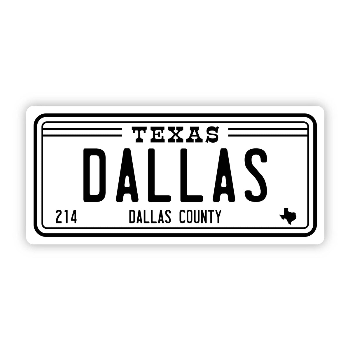 Dallas Texas 214 License Plate Sticker – Big Moods