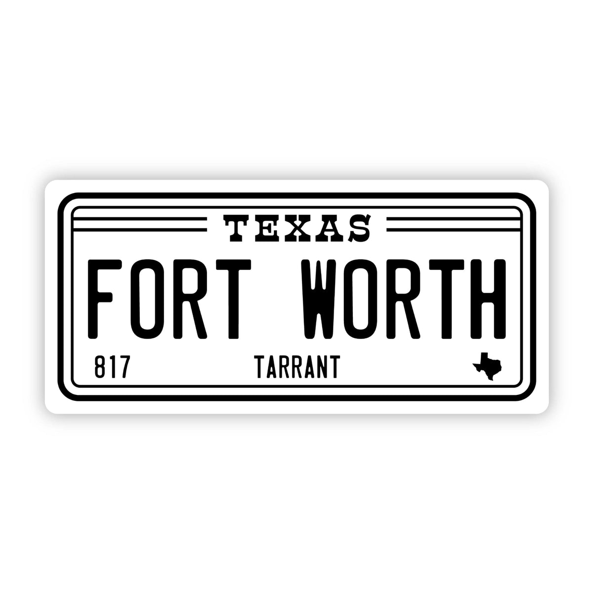 Fort Worth Texas 817 License Plate Sticker – Big Moods