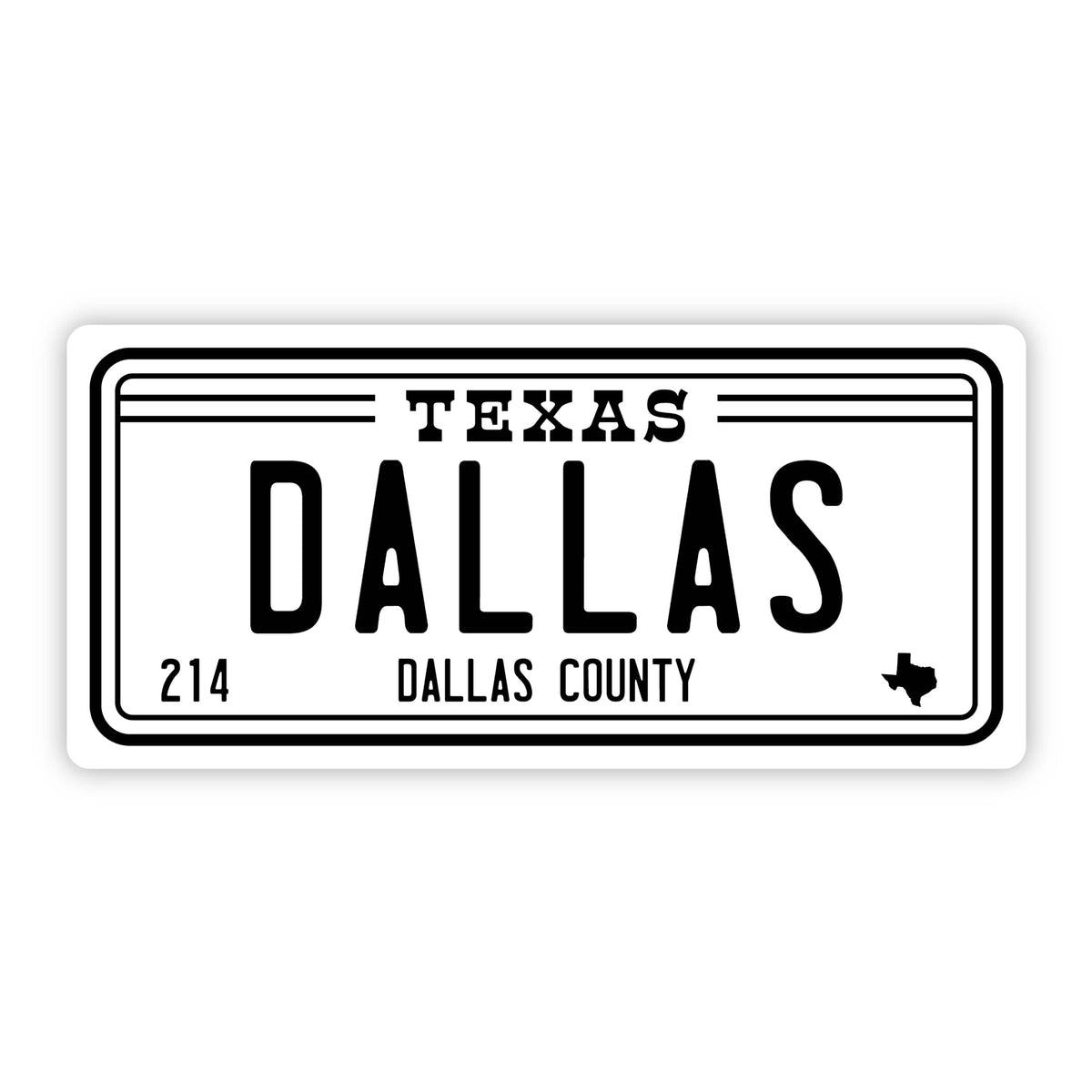Dallas Texas 214 Bumper Sticker (5 inch) – Big Moods