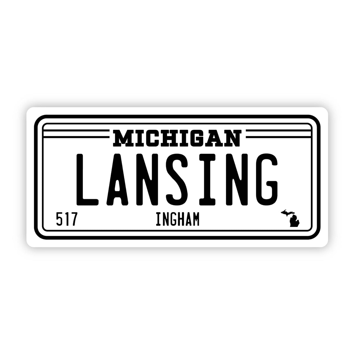 Lansing Michigan 517 License Plate Sticker – Big Moods