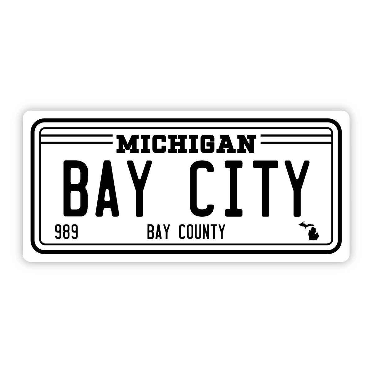 Bay City Michigan 989 Bumper Sticker (5 inch) – Big Moods