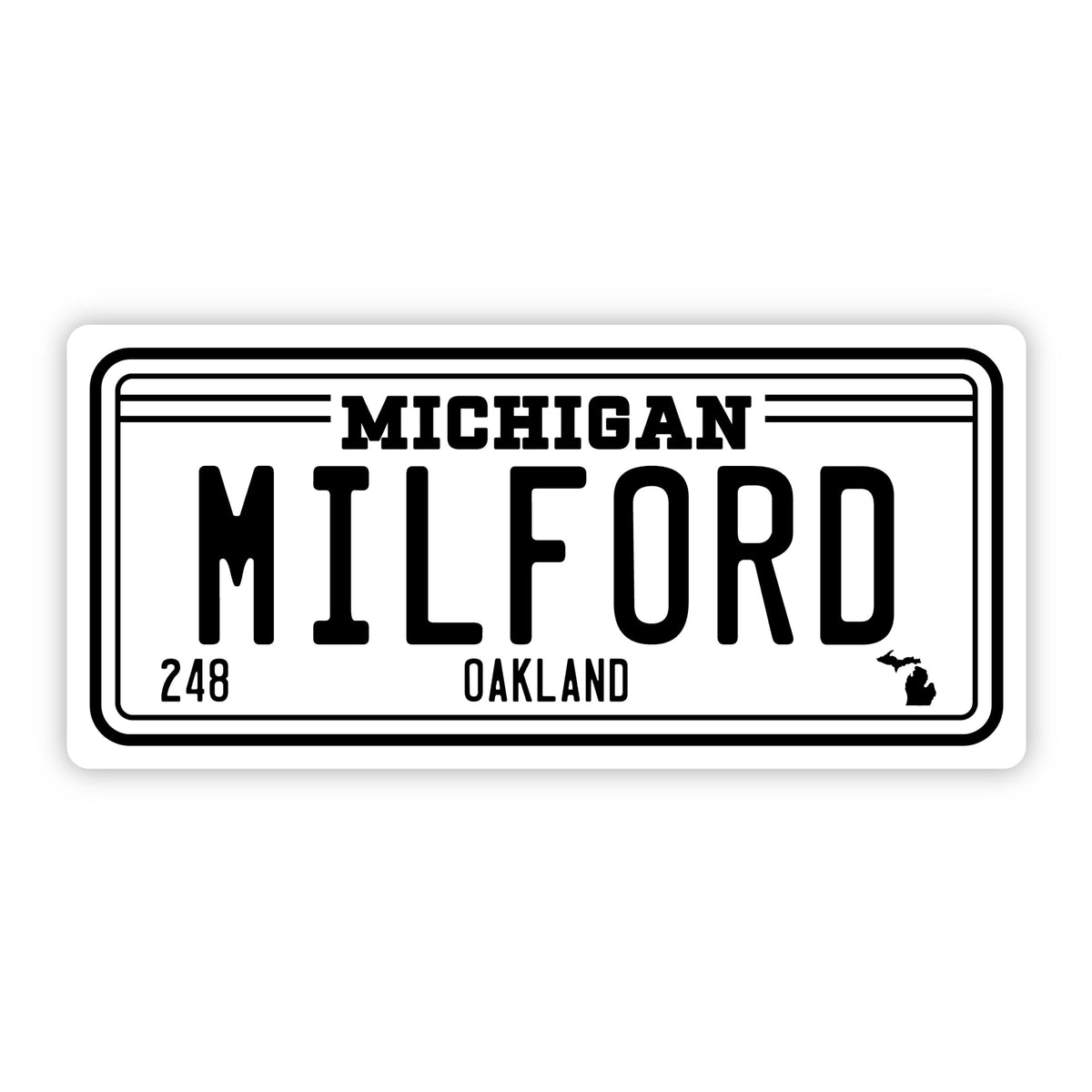 Milford Michigan 248 Bumper Sticker (5 inch) – Big Moods