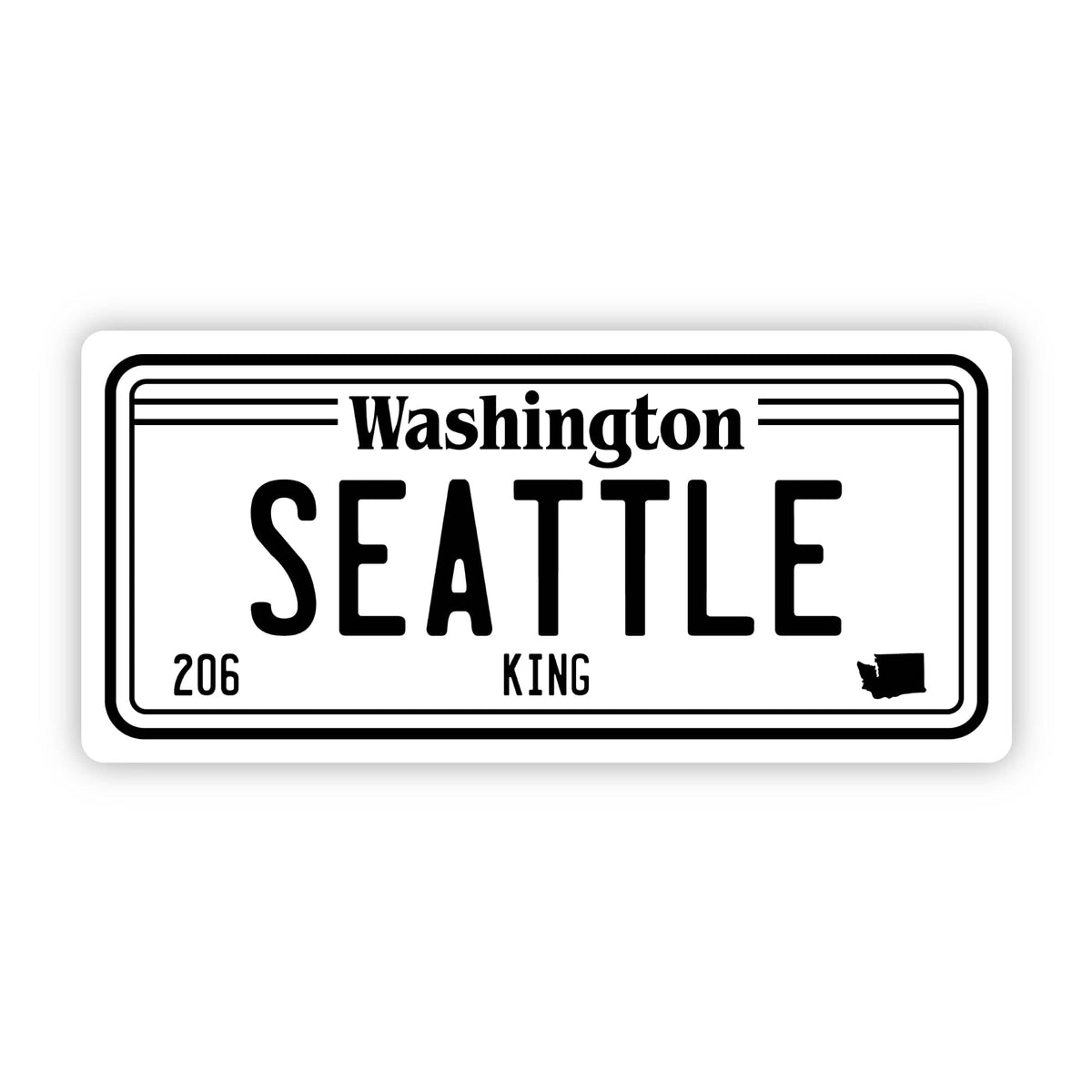 Seattle Washington 206 License Plate Sticker – Big Moods