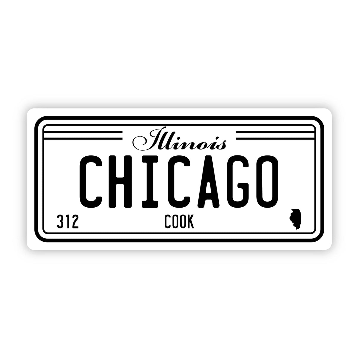 Chicago Illinois 312 License Plate Sticker – Big Moods