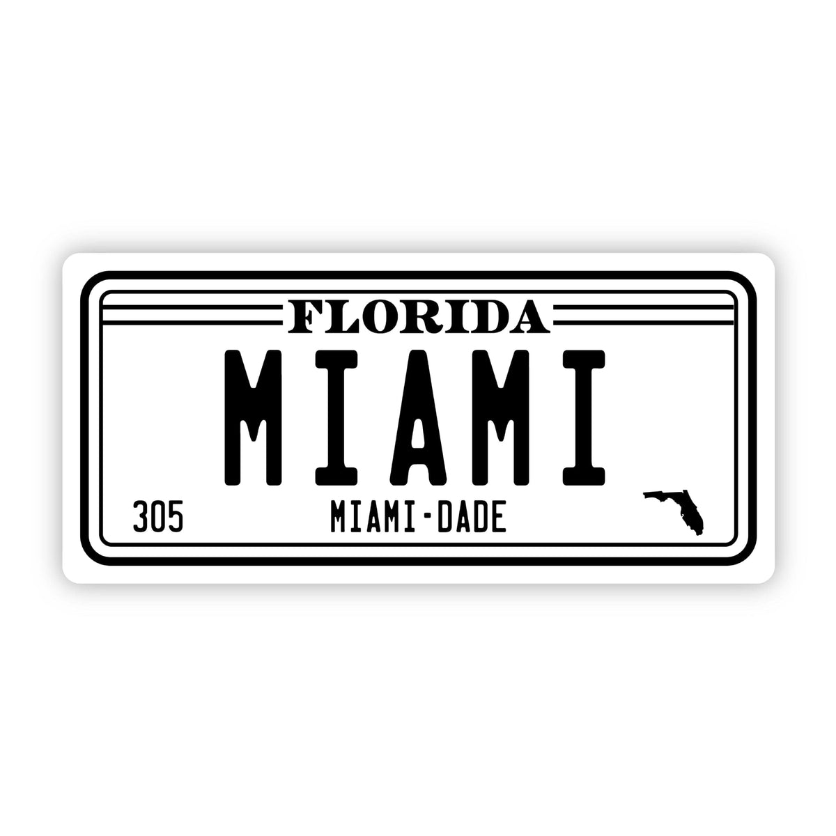 Miami Florida 305 License Plate Sticker – Big Moods