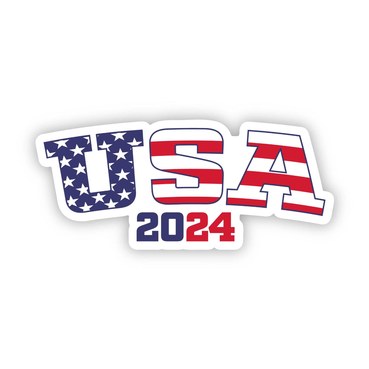 "USA 2024" Sticker - Stars and Stripes – Big Moods