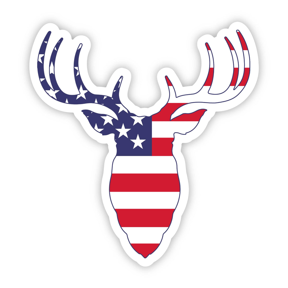 Buck Deer Sticker - American Flag – Big Moods