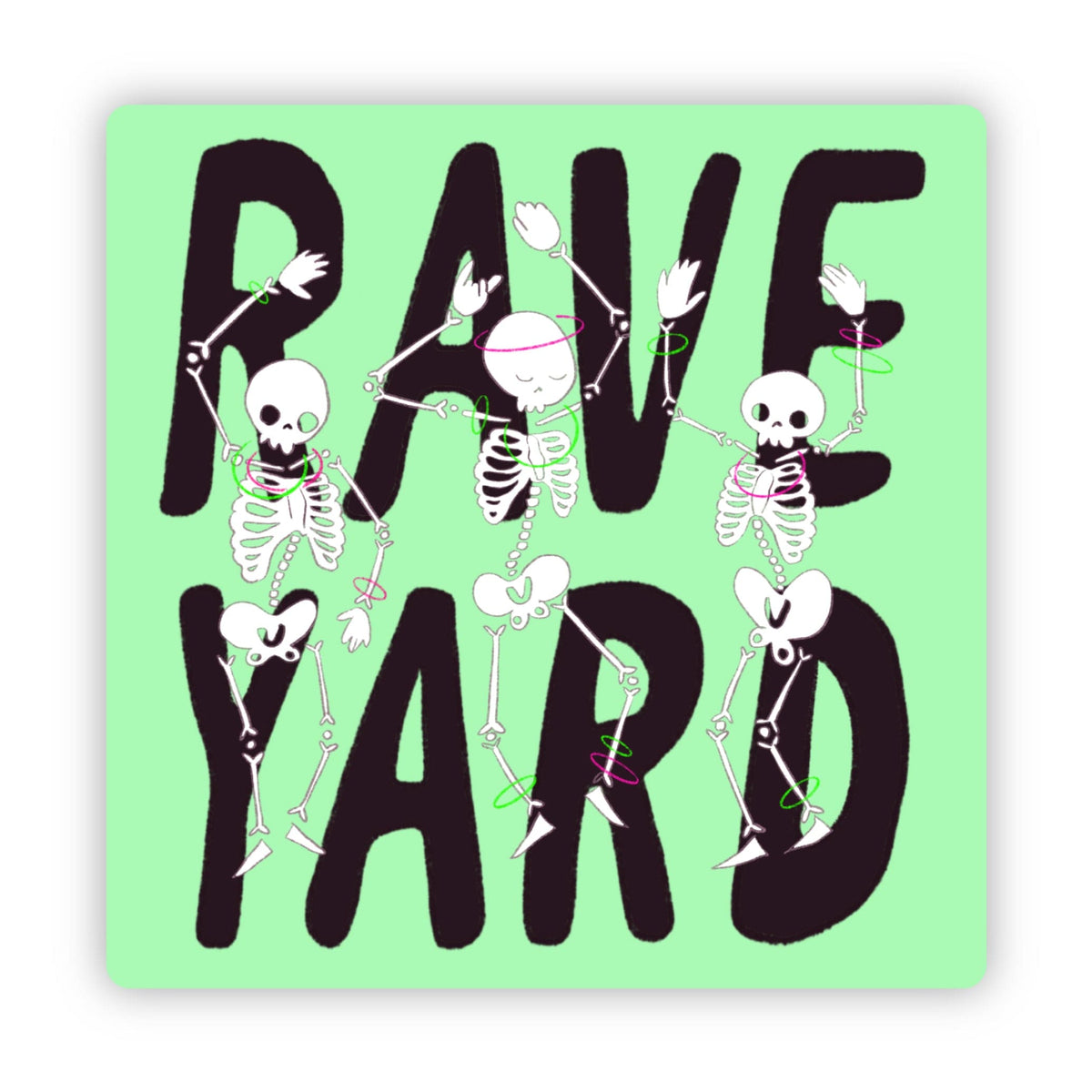 Raveyard Skeleton Sticker – Big Moods