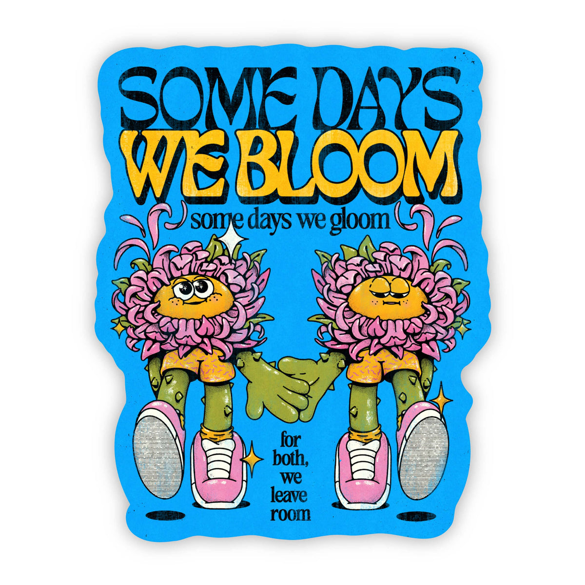 Some Days We Bloom Flower Sticker (Blue) – Big Moods